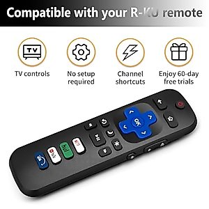 EFGWXYZ Replacement Remote Compatible for TCL Rku-/Hisense Rku-/Onn Rku-/Insignia Rku-/Element Rku-/Westinghouse Rku-/Hitachi Rku- TV【Not for Rku- Stick】【Pack of 2】 R-shu-02