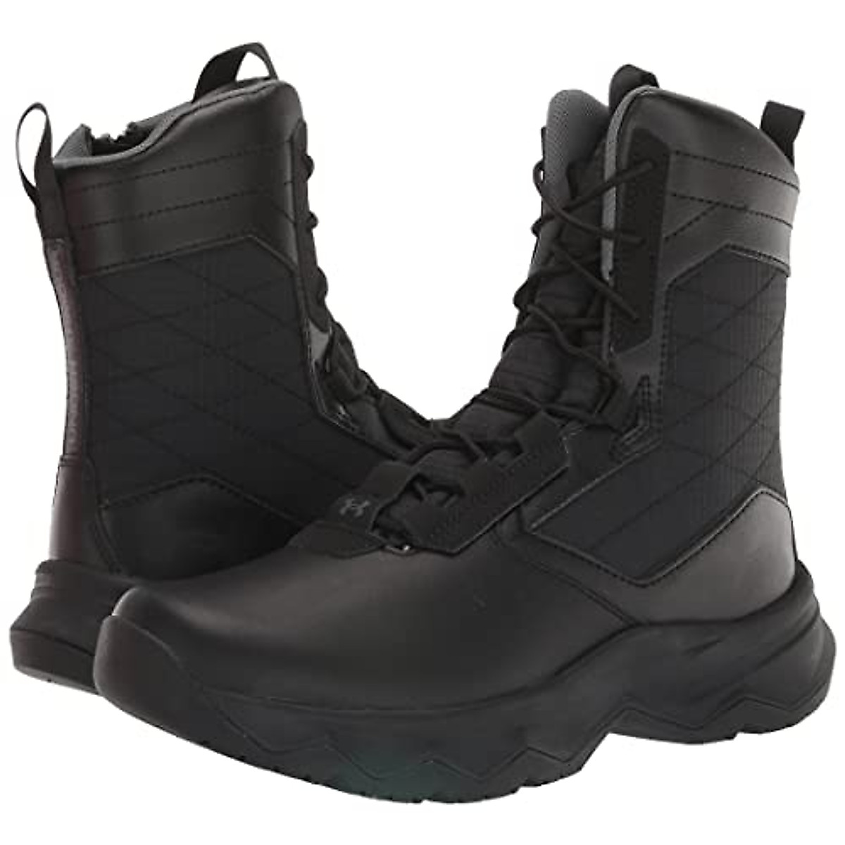 Under Armour Men's Stellar G2 Side Zip Military and Tactical Boot, Black (001)/Pitch Gray, 11