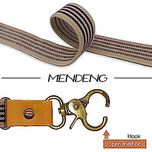 MENDENG Men Beige Stripe Suspenders Bronze Snap Hooks Braces for Wedding Party