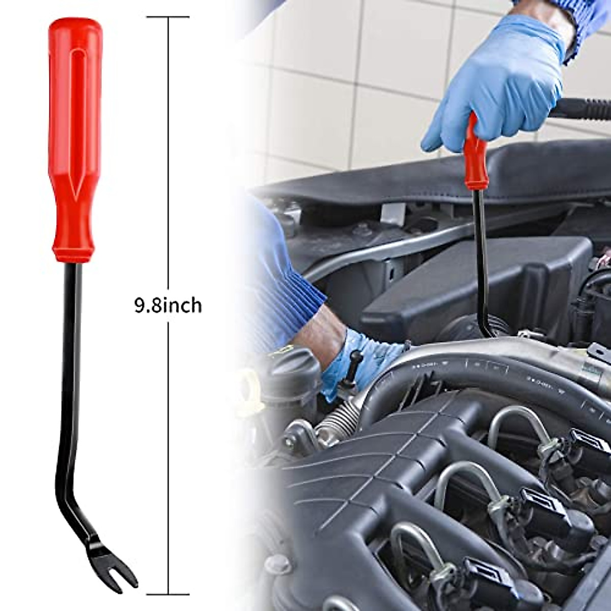 KCRTEK 120 pcs 6.3mm 8mm 9mm 10mm Nylon Bumper Push Fasteners,Bumper Clips with Fastener Removal Tool