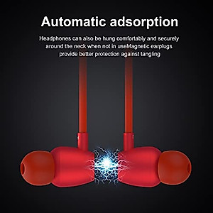ZAQE Bluetooth Neckband Headphones, Silicone Wireless Bluetooth Headset with Magnetic, 12H Playtime, IPX6 Waterproof Earphones Noise Cancelling for Sports Running Workout Gym, Red