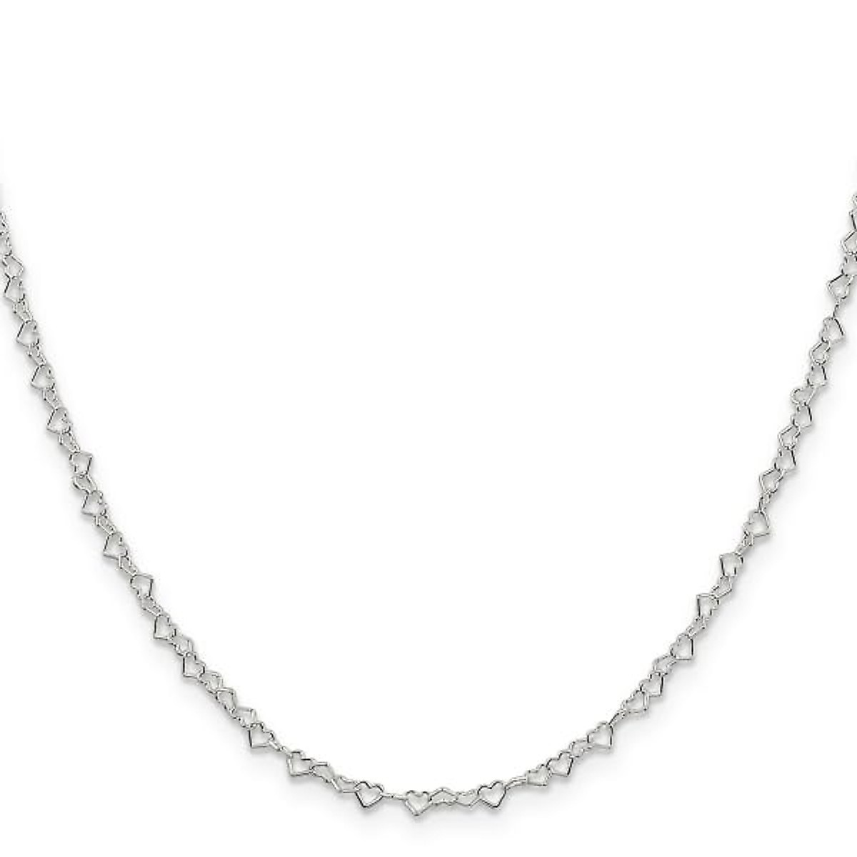 IceCarats 925 Sterling Silver 3.5mm Heart Love Link Chain Necklace 20 inch