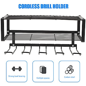 Angoily Electric Drill Storage Rack Power Tools Heavy Duty Shelves Hand Wisking Tool Electric Garage Organizer Drill Rack Taladros Inalambricos Drill Organizer Wall Mount Tool Organization