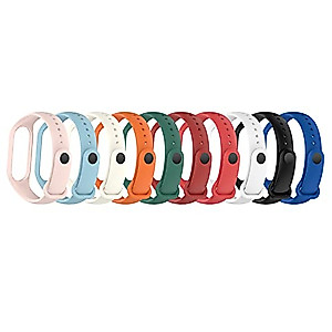 RHFGYs 10/11/32 Pieces Watchband for Xiaomi Mi Band 7 6 5 & 7/6/5 NFC for Huami Amazfit band5 Strap Sport watch band Soft Silicone wrist bezel frame For bracelet Miband 7 Case