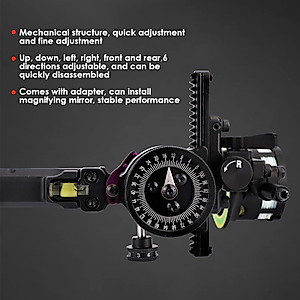 Rehomy Archery Sight for Compound Bow 2 Aim Point on 1 Pin Bow Sight Aluminum Alloy Archery Accessories