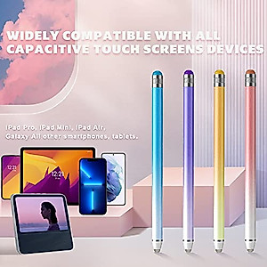 CPKEON Stylus Pens for Touch Screens (4 Pcs), Sensitivity Capacitive Stylus 2 in 1 Touch Screen Pen with 12 Extra Replaceable Tips for iPad iPhone Tablets Samsung Galaxy All Universal Touch Devices