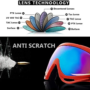 Peicees Pack of 4 Ski Goggles for Women Men Kids Snow Sports Motorcycle Snowboard Goggles
