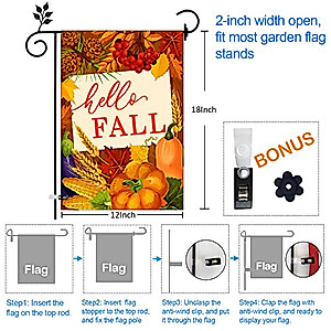 Yileqi Seasonal Garden Flags Set of 12 Double Sided Easter Spring Garden Flag Holidays Yard Flags, with Zipper Storage Bag, Festive Small Garden Flag Outdoor Decoration 12.5x18 Inch