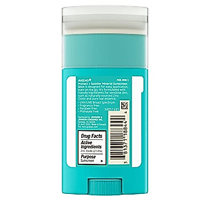 Aveeno Protect + Soothe Mineral Sunscreen Stick for Sensitive Skin, SPF 50, Water-Resistant for 80 minutes, Face & Body Sunscreen with Zinc Oxide & Oat, Fragrance-Free, Travel Size, 1.5 OZ