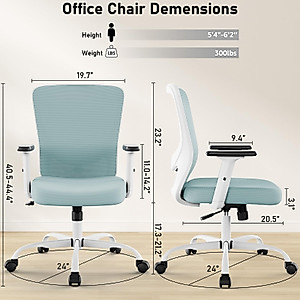 Vansalute Office Chair, Ergonomic Desk Chair with Adjustable High Back, Breathable Mesh Computer Chair with Adjustable Armrests, Rolling Swivel Comfy Task Chairs, Executive Chair for Home Office