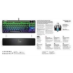 SteelSeries Apex Pro TKL HyperMagnetic Gaming Keyboard - Adjustable Actuation - Esport TKL Format - OLED Display - RGB - PBT Keys - USB-A - Nordic QWERTY