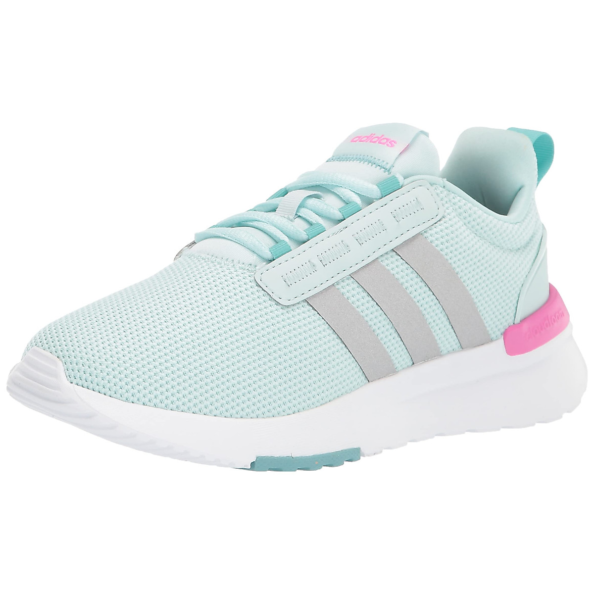 adidas Kids Racer TR21 Running Shoe, Halo Mint/Silver Metallic/Screaming Pink, 9 US Unisex Toddler
