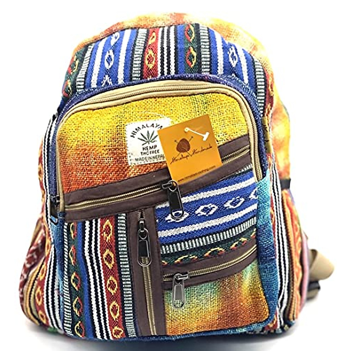 Unique design Himalaya Hemp Backpack Small Backpack Hippie Backpack Festival Backpack Hiking & Tablet Backpack FAIR TRADE Handmade with Love