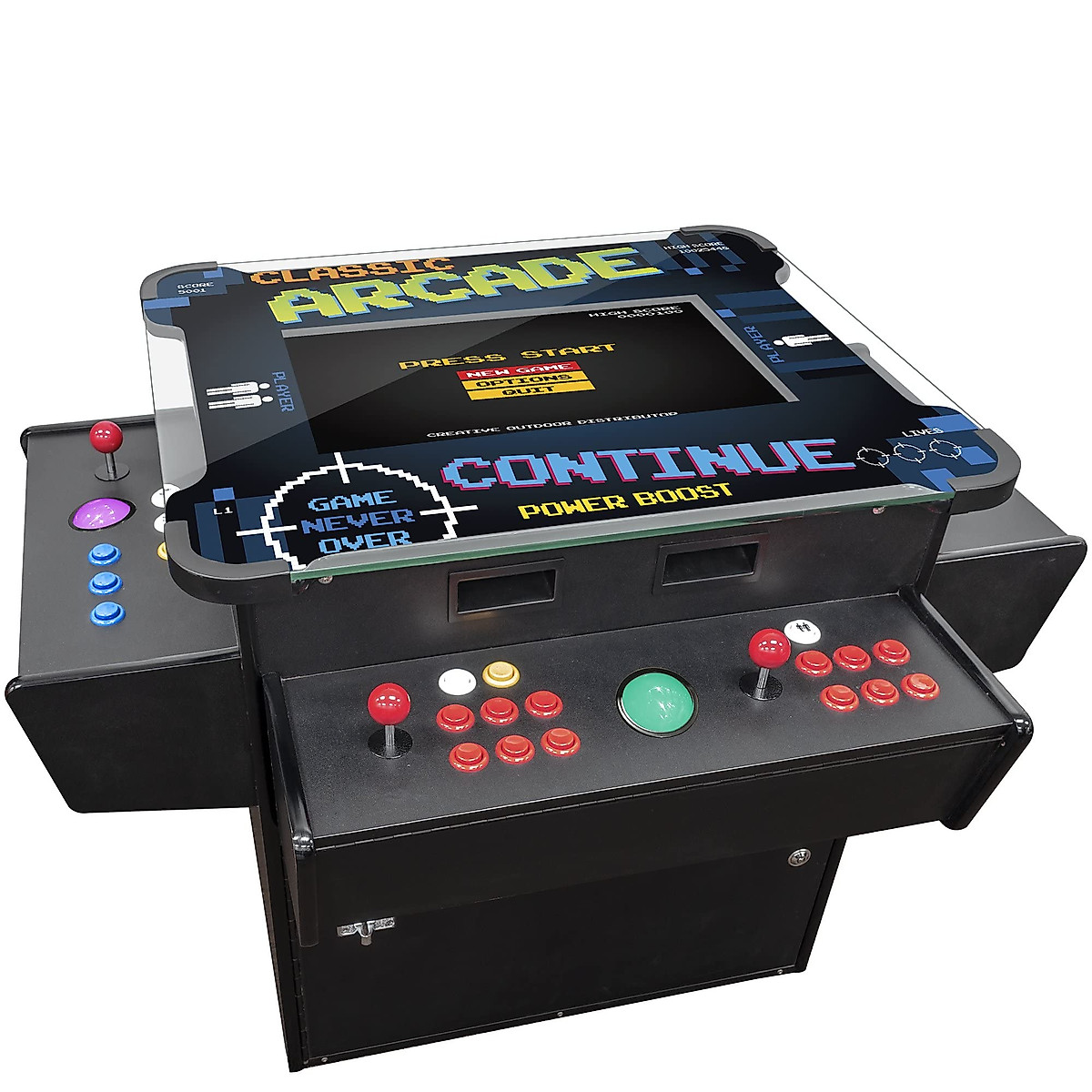 Secret Level Arcades Classic Arcade Machine 1162 Games TRACKBALLS Free Stools 3 Sided