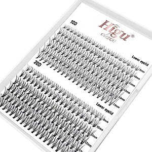 240 PCS Lash Clusters DIY Eyelash Extension 10D/20D Cluster Lashes C Curl 8-16mm Individual Eyelashes Cluster Lashes Wisps Reusable Mini Eyelash Cluster Eyelash Extensions at Home (10D/20D C 8-14mm)