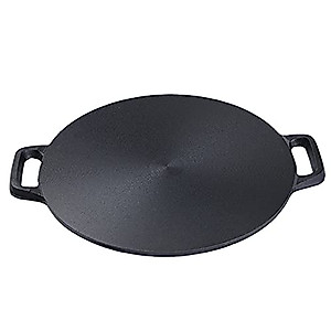 Bruntmor Pre Seasoned Cast Iron 12 inch Crepe Pan Set - 5 Piece Kitchen Pancake Grill Pan, Camping Skillet, Pizza Pan, Fry Pan