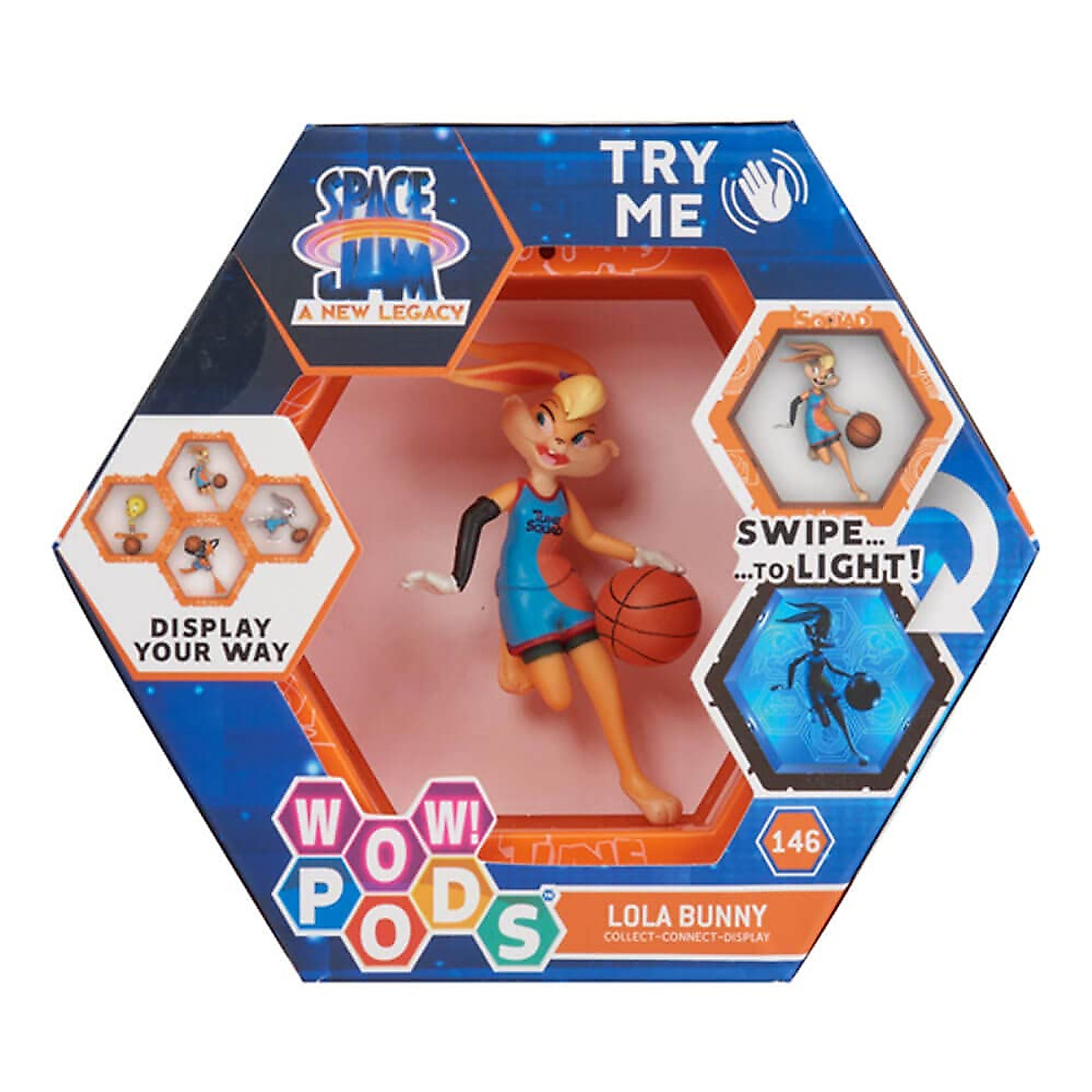 WOW! PODS Space Jam: A New Legacy - Lola Bunny | Light-Up Bobble-Head Figure | Official Warner Bros Collectables, Toys and Gifts for Boys and Girls, Aged 5+