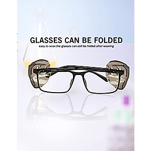 2 Pairs Eye Glasses Side Shields, Flexible Slip on Side Shields for Prescription Glasses Fits Small to Medium Eyeglasses (Brown-2)