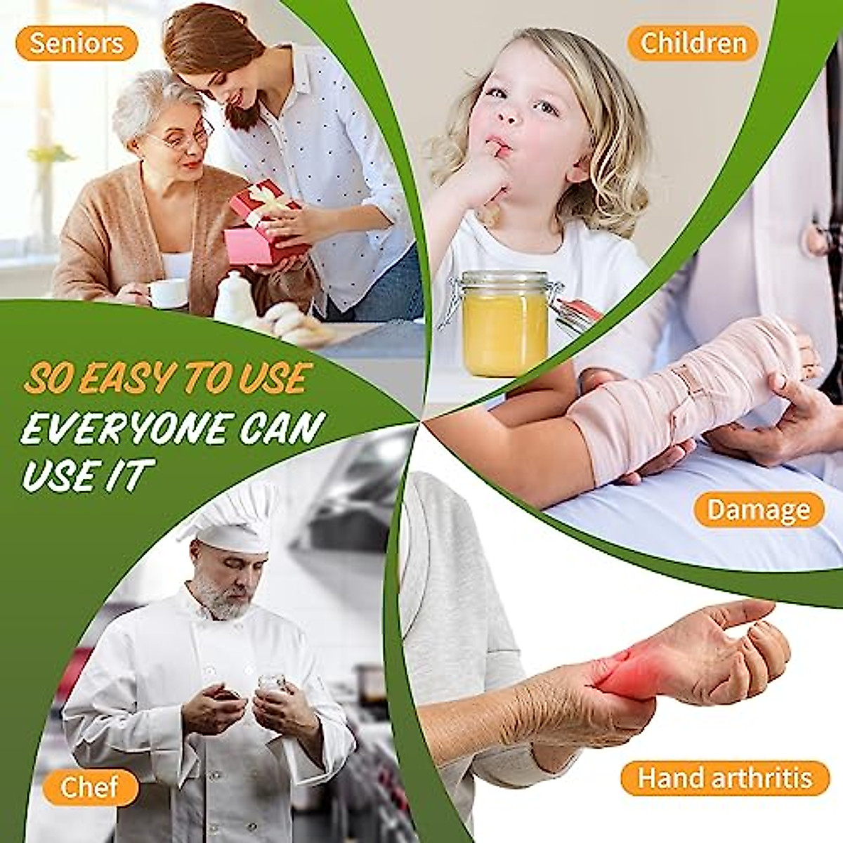 Homelet Electric Jar Opener for Weak Hands Automatic Powerful Effortless Bottle Jar Opener Hand Free Prime Unique Kitchen Gadget for/Arthritics/Senior/Women/Chef Lid Gripper for All Size Caps