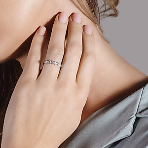 Charles & Colvard White Gold Moissanite 3mm Round Rose Cut Milgrain Wedding Band-size 5.5