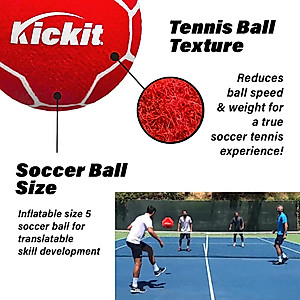 Kickit Soccer Tennis Ball | The Official Soft Soccer Ball of Soccer Tennis, Soccer Training, Freestyle Soccer and Juggling | Size 5 (Red Ball)