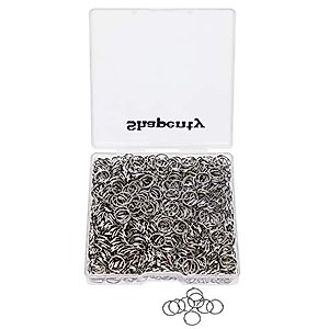 Shapenty 1000PCS Nickel Plated Iron Open Jump Rings Connectors Bulk for DIY Craft Earring Necklace Bracelet Pendant Choker Jewelry Making Findings and Key Ring Chain Accessories (Nickel, 8mm)