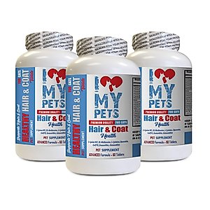 I LOVE MY PETS LLC cat itching Pills - CAT Hair and Coat Health - Healthy Skin - Premium Quality Treats - cat Skin Care - 3 Bottles (180 Tablets)