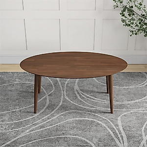 Rivol Mid Century Modern Style Solid Wood Walnut Oval 67" Dining Table
