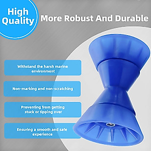 JFATXTT 3" Boat Trailer Roller Bow Stop with 1/2" Shaft Bow Stop for Boat Trailers Blue Bow Roller.
