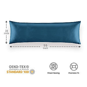 SLEEP ZONE Satin Pillowcase for Hair and Skin (Teal, 55x21 Inches) - Ultra Soft Silky Pillowcase Set of 1 - Satin Pillow Covers with Envelope Closure - Gift Choice for Girls and Women