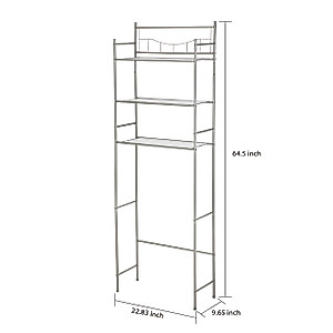 YQDSTE Steel 3-Layer Storage Shelf Unit (Satin Nickel), YST-011