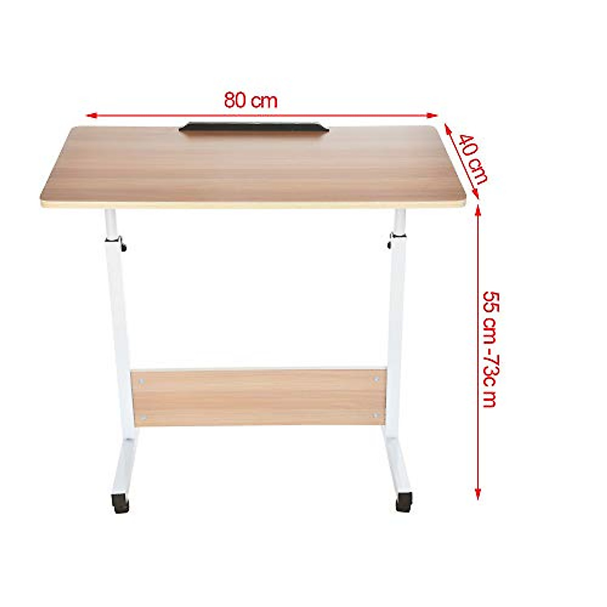 Toxz Computer Task Table Household Office Desk,Adjustable Height and Fold,Locking Casters,80CM 50CM,with Installation Tool(Ship from US!)