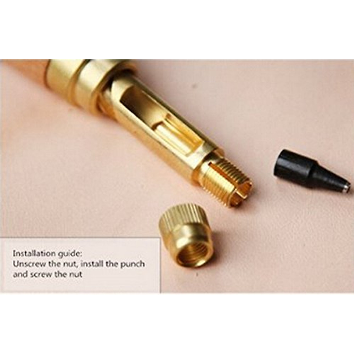 INNETOC Adjustable Japanese Screw Hole Punch, Leather Hole Punch Tool, Paper Hole Punch, Craft Puncher, 6 Tip Sizes Fabric Punch Set