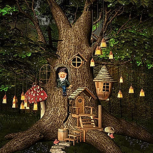 Thyle 4 Pieces Elf Out The Door Tree Hugger Garden Statue Gnome Resin Gnome Figurine Hanging Inappropriate Garden Gnomes Tree Gnome Decoration Tree Faces Decor Outdoor for Patio Lawn Ornament