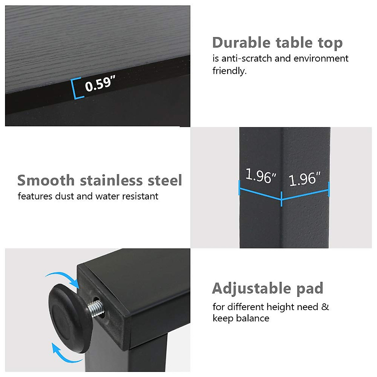 Tribesigns 8FT Rectangular Conference Table with Metal Base 94.48L x 47.24W x 29.92H Inches, Black and White