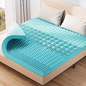 Dreamsmith 3 Inch 5-Zone Memory Foam Mattress Topper, Cooling Gel Infused Foam Mattress Topper, CertiPUR-US Certified, Queen