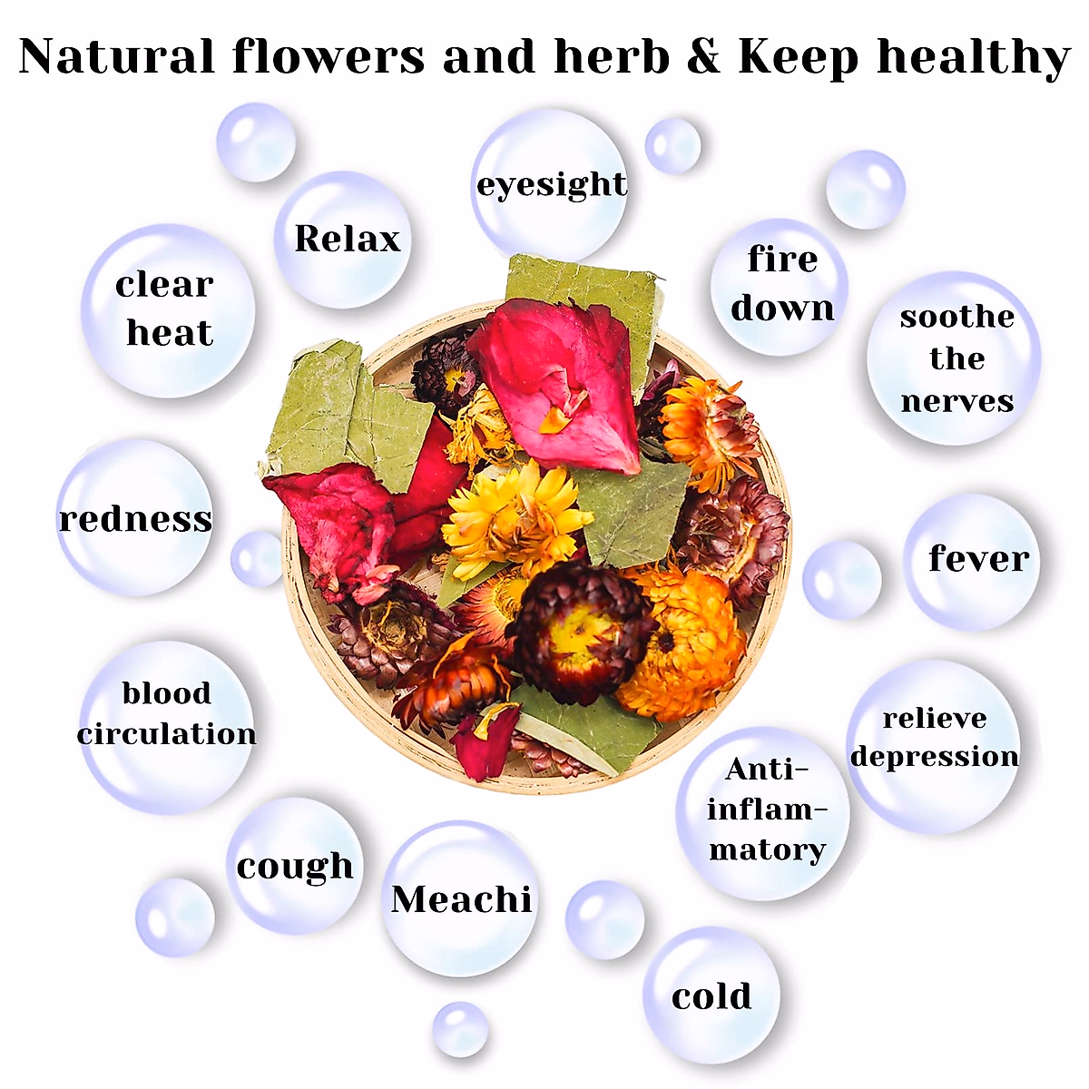 Hamster Bedding, Natural Soft Dried Flowers Bedding, Small Pet Litter Habitat Mat Edible Treat for Guinea Pigs Rabbits Gerbils Rats Squirrels Chinchillas (Dried Flowers)