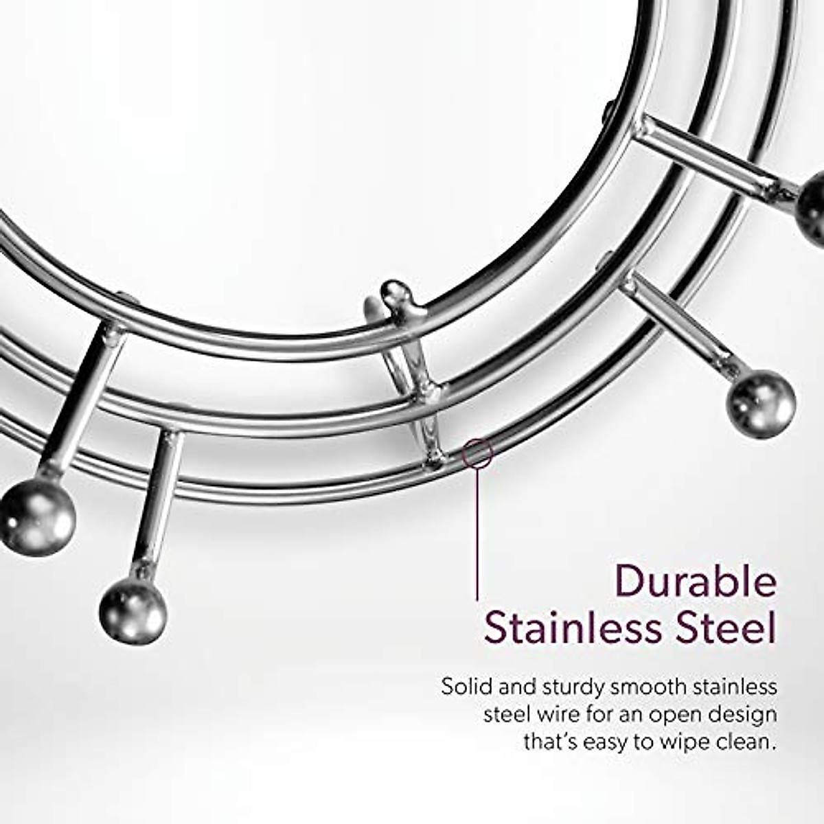 Mindspace Coffee Mug Holder, Mug Rack - Coffee bar Accessories, Kitchen Counter Organizer, Tea Cup Rack Stand with 10-Hooks, Cup Rack for Counter | The Wire Collection, Stainless Steel