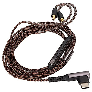 Eulbevoli Earphone Upgrade Cable, HiFi Headphone Wire OFC Core Wire Control Tensile with Mic for E50 for LS300 for ATH