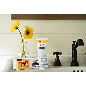Burt's Bees Extra White Toothpaste, Fluoride Toothpaste, Natural Flavor, Mountain Mint, 4.7 oz, Pack of 3