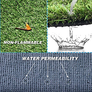 Premium Synthetic Artificial Grass Turf 1.38inch Pile Height 5FTX10FT, High Density Fake Faux Grass Turf, Natural and Realistic Looking Garden Pet Dog Lawn