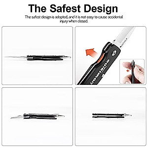 Outerman Folding Knife with Clip, Mini EDC Cool Sharp Tactical Folding Pocket Knife Multi-functional EDC Knife for Outdoor Camping Hiking Hunting