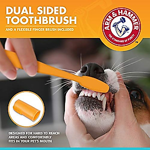 Arm & Hammer for Pets Fresh Breath Kit for Dogs | Contains Toothpaste, Toothbrush & Fingerbrush | Reduces Plaque & Tartar Buildup | Safe for Puppies, 3-Piece Kit, Chicken Flavor