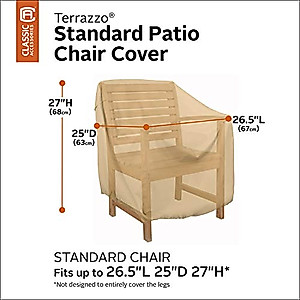Classic Accessories Terrazzo Water-Resistant 26.5 Inch Patio Chair Cover, Outdoor Chair Covers