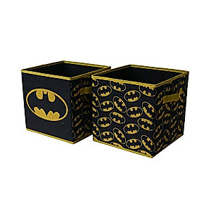 Idea Nuova Batman Collapsible Storage Cube, Black (Pack of 2)