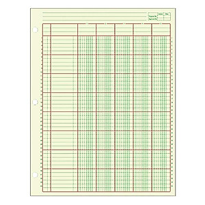 Adams Analysis Pad, 8 1/2" x 11", 100 Pages (50 Sheets), 5 Columns, Green