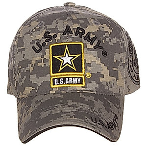 US Army Official License Structured Front Side Back and Visor Embroidered Hat Cap