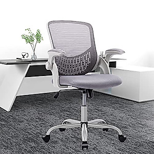 Office Chair, Home Office Chair Desk Chairs with Wheels, Ergonomic Office Chair Height Adjustable Computer Chair Mesh Office Chair Flip Up Arms,Swivel Rolling Chair Lumbar Support, Rock and Lock