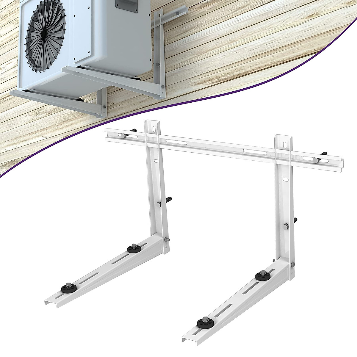Mxclimate Wall Mounting air Conditioner Bracket for Outdoor Ductless Mini Split Condenser Heat Pumps & HVAC Systems,Universal,9000-36000 Btu AC Units, Heavy Duty Support up to 400 LBS
