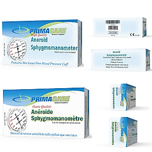 Primacare DS-9191 Pediatric Size Aneroid Sphygmomanometer Manual Blood Pressure Monitor Kit, BP Cuff with Latex Free Inflation System, Waterproof and Portable Nylon Carry Case